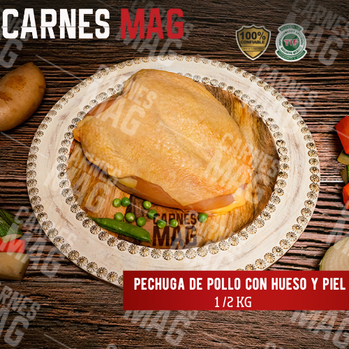 Pechuga de Pollo con hueso y piel